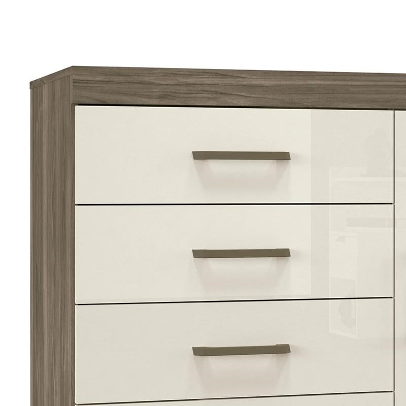 Cômoda Sapateira Plus 1.4 com Porta e 4 Gavetas Castanha/Off White - PR ...