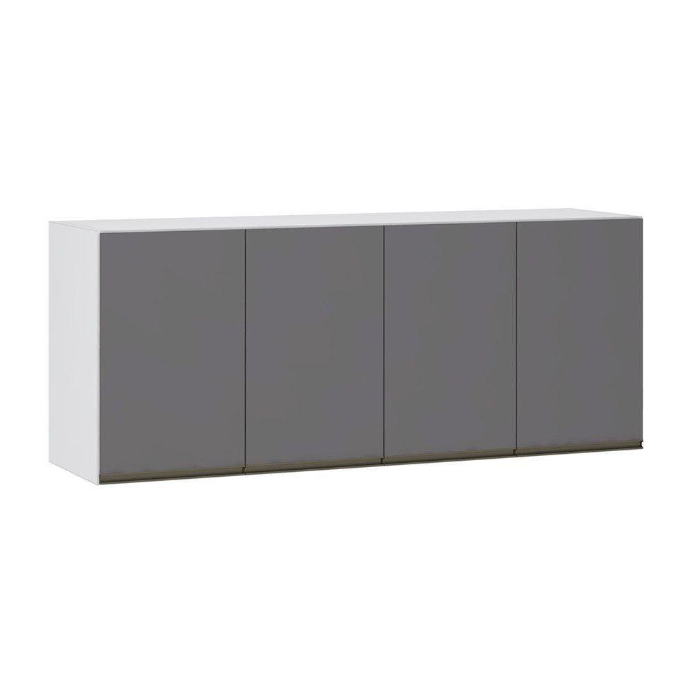 Maleiro Ponte Aérea 4 Portas 165cm Branco C/Cinza Puro | MadeiraMadeira