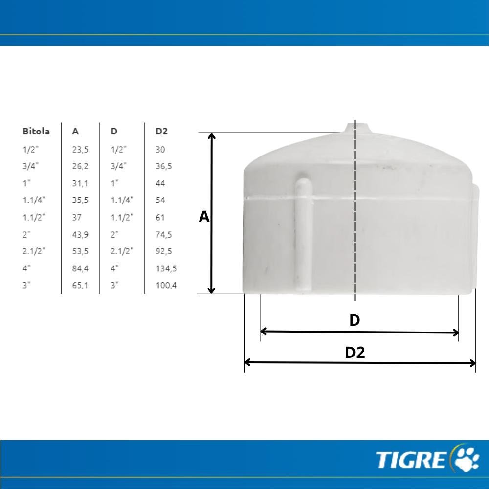 Kit 5 Cap Tampão Soldável PVC Marrom Para Tampar Canos E Tubos De Água ...