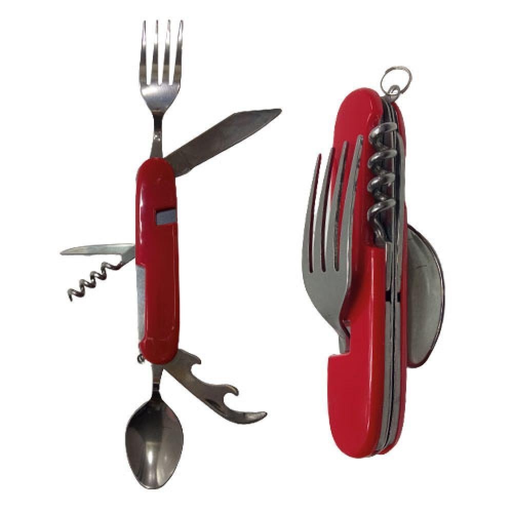 Canivete Multifunções Camping Garfo Com Colher | MadeiraMadeira