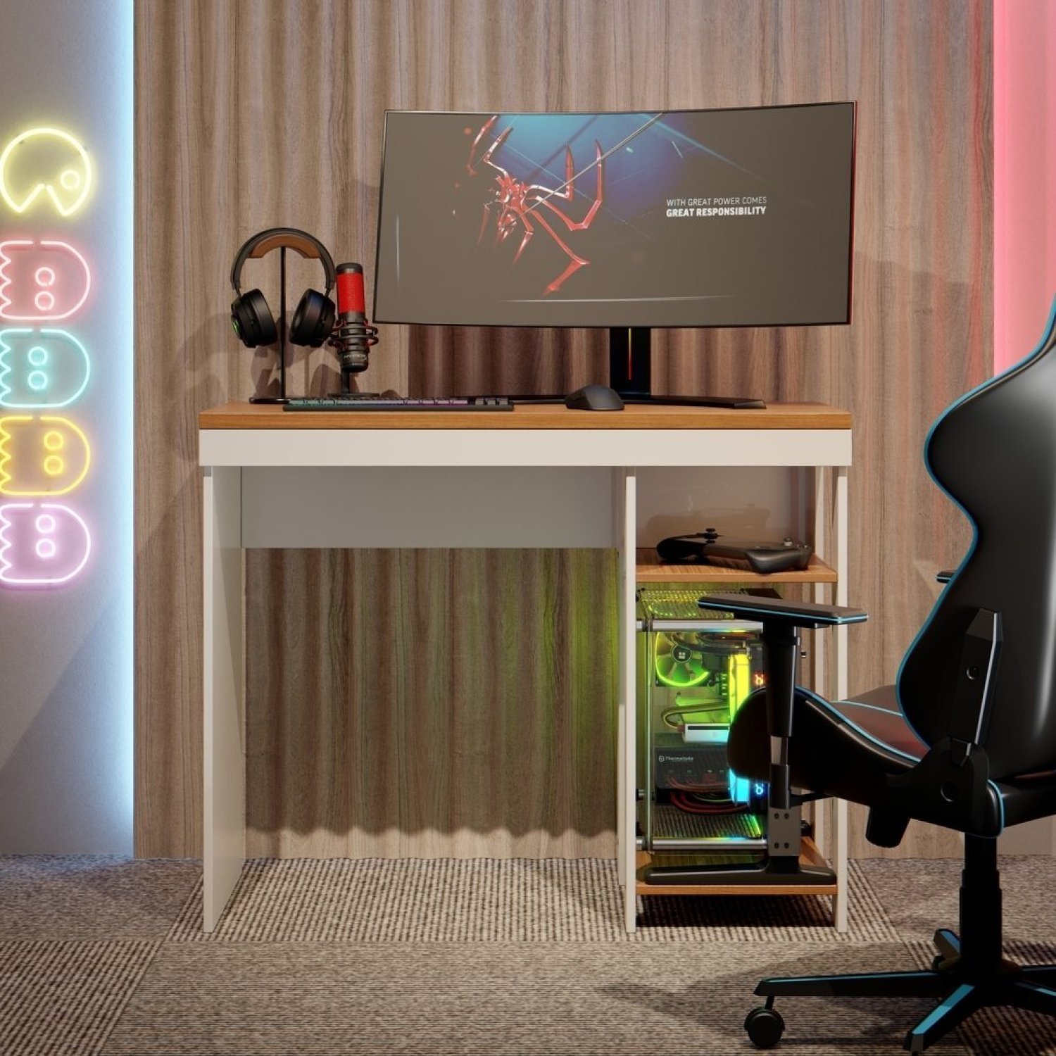 Escrivaninha Mesa Gamer 103cm Beta | MadeiraMadeira