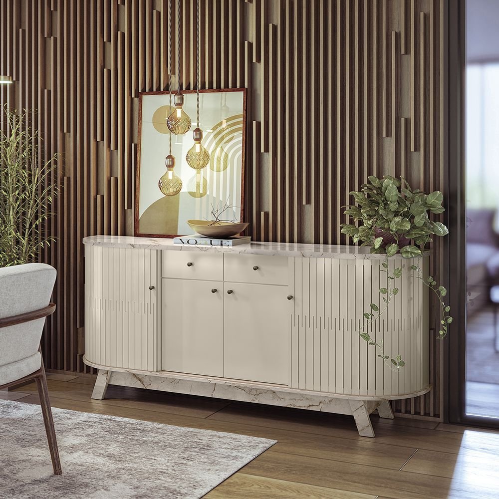 Buffet Mônaco Calacata Off White Madetec | MadeiraMadeira