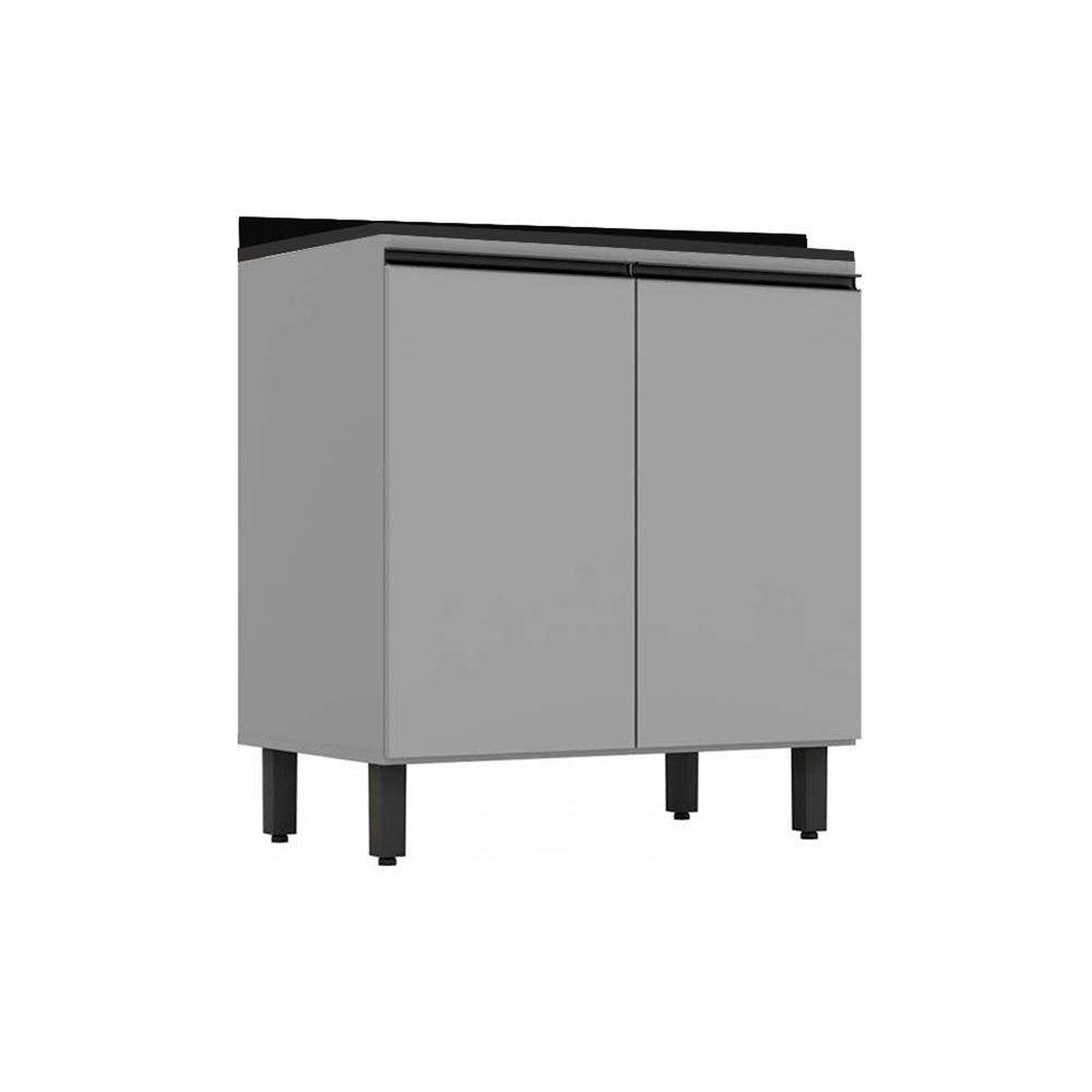 Módulo Cozinha Henn Belize Balcão 2 Portas c/ Tampo Cinza | MadeiraMadeira