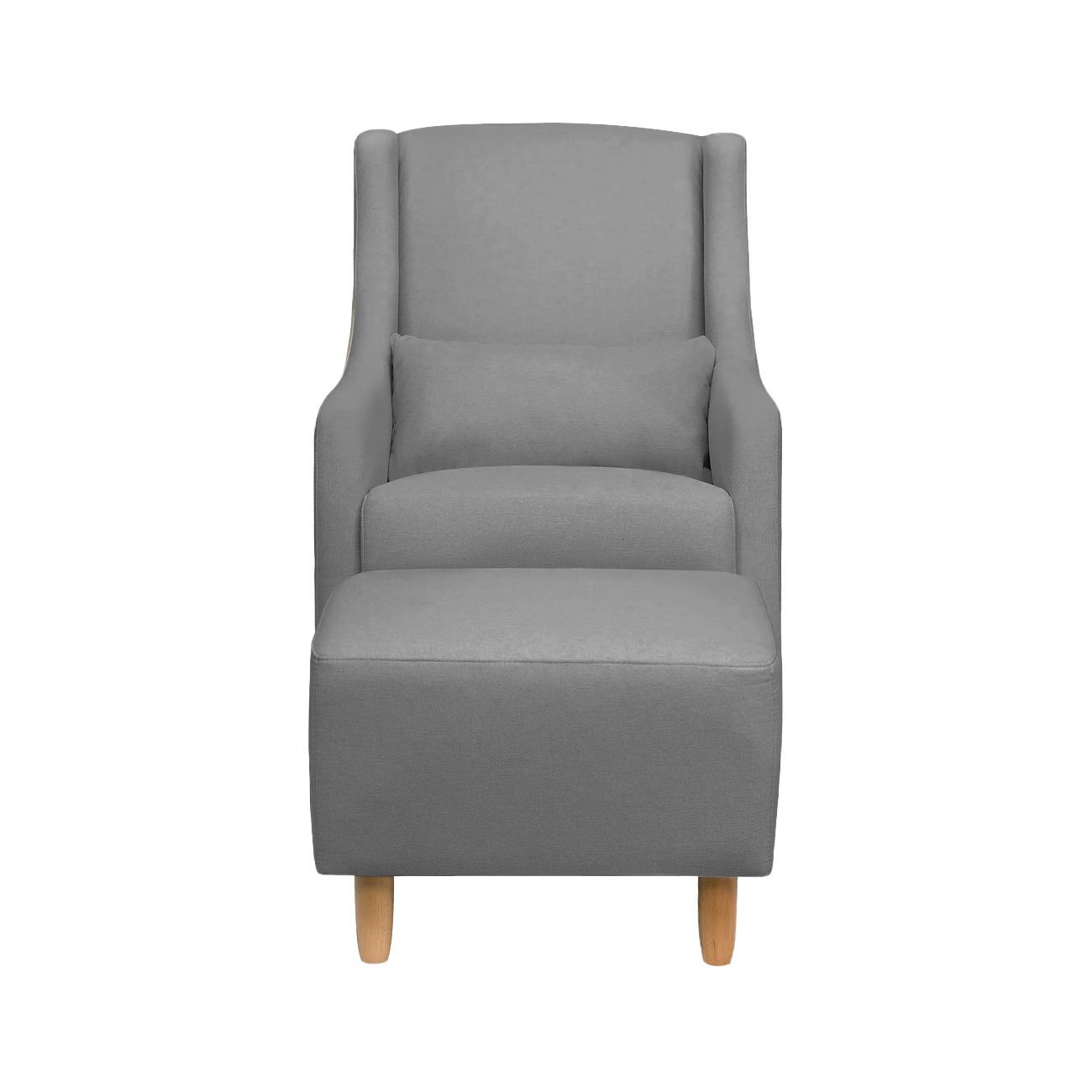 Kit Amamentação Poltrona + Puff Luna Linho Cinza - Am Interiores ...