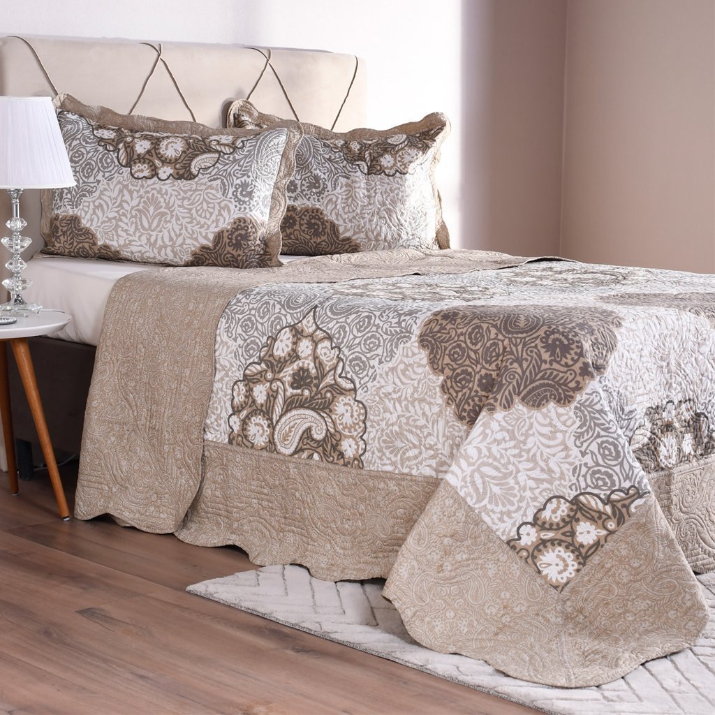 Kit Cobre Leito King Lottus Frame Matelassê Ultrassônico | MadeiraMadeira