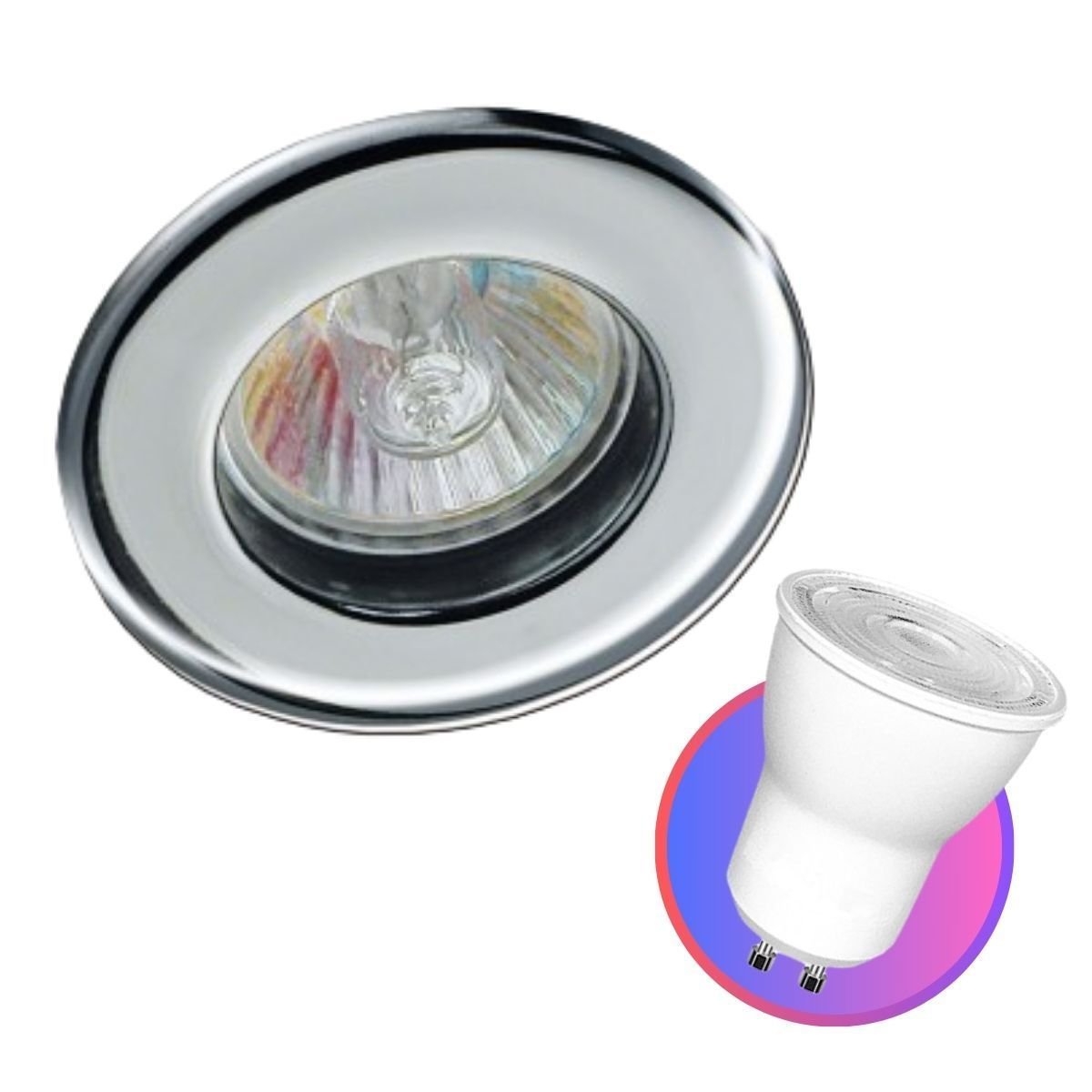 Mini Spot de Embutir Cromado + Lâmpada Led 3w | MadeiraMadeira