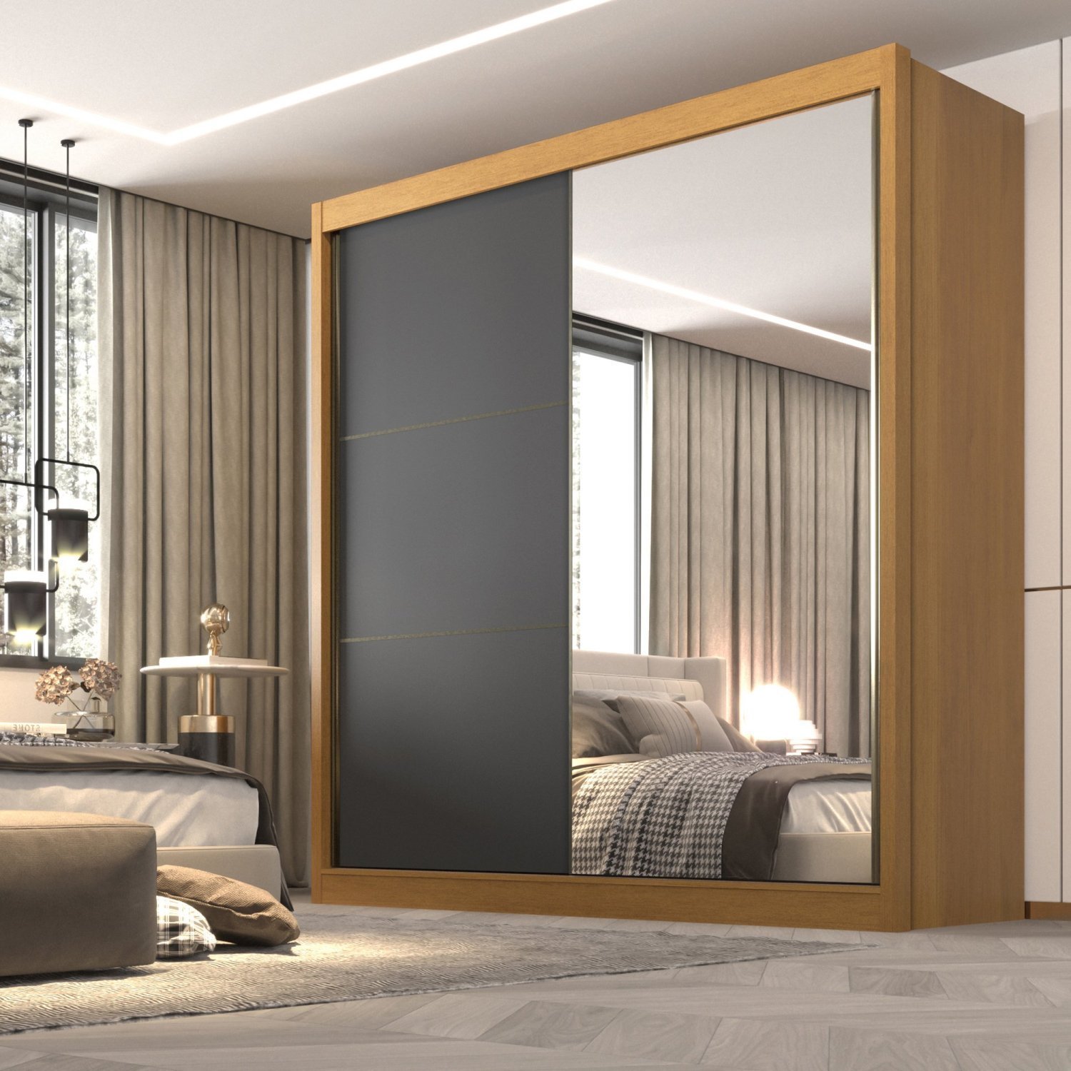 Guarda Roupa Casal 2 Portas 6 Gavetas 100% MDF Coliseu | MadeiraMadeira