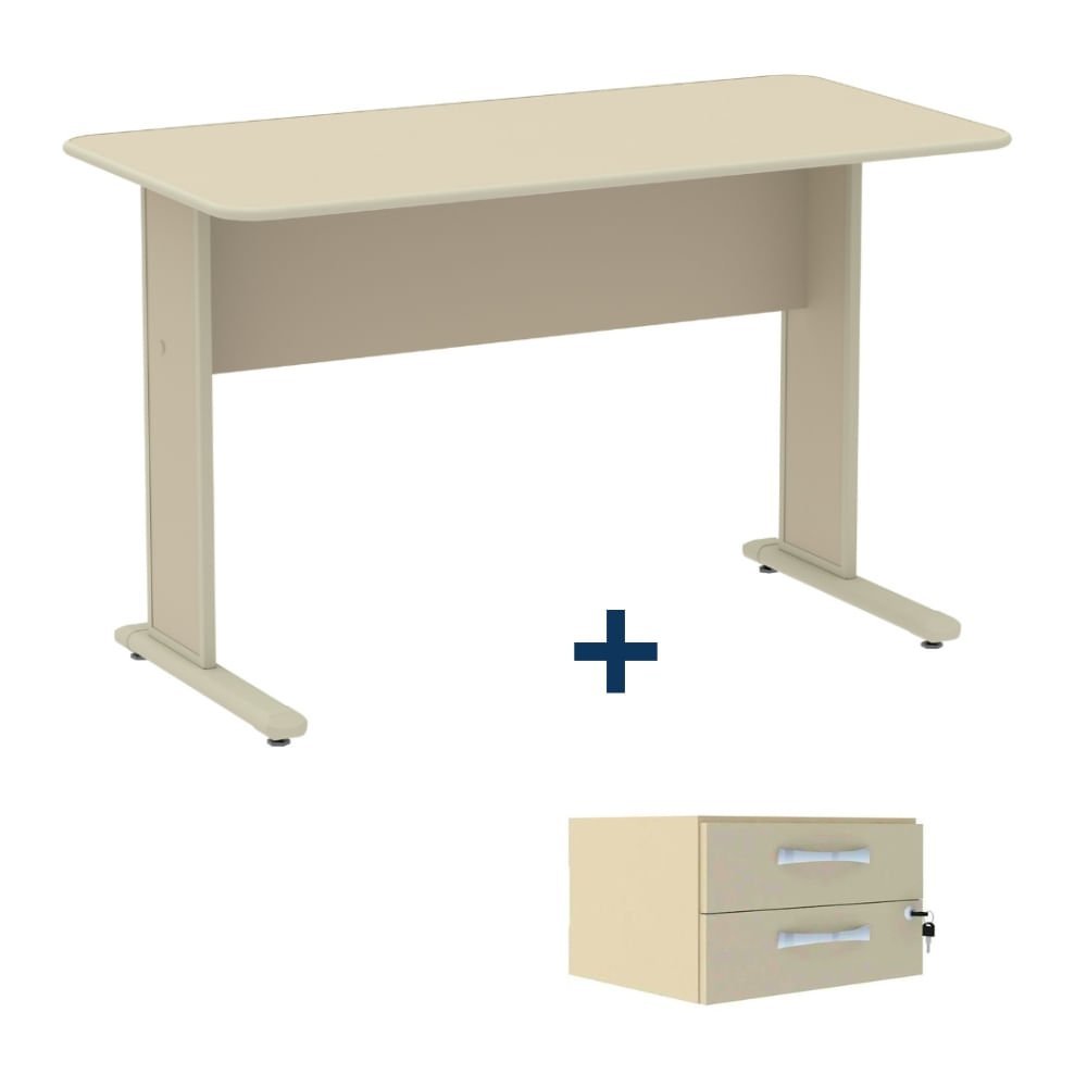 Mesa Secretaria Maxxi 121x61x75 Cor Ovo com 2 Gavetas - Pandin ...