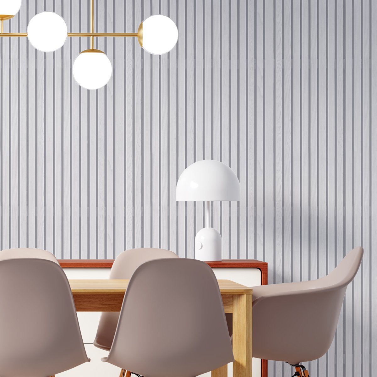 Papel De Parede Adesivo Efeito Laqueado Branco Ripas 3m Madeiramadeira