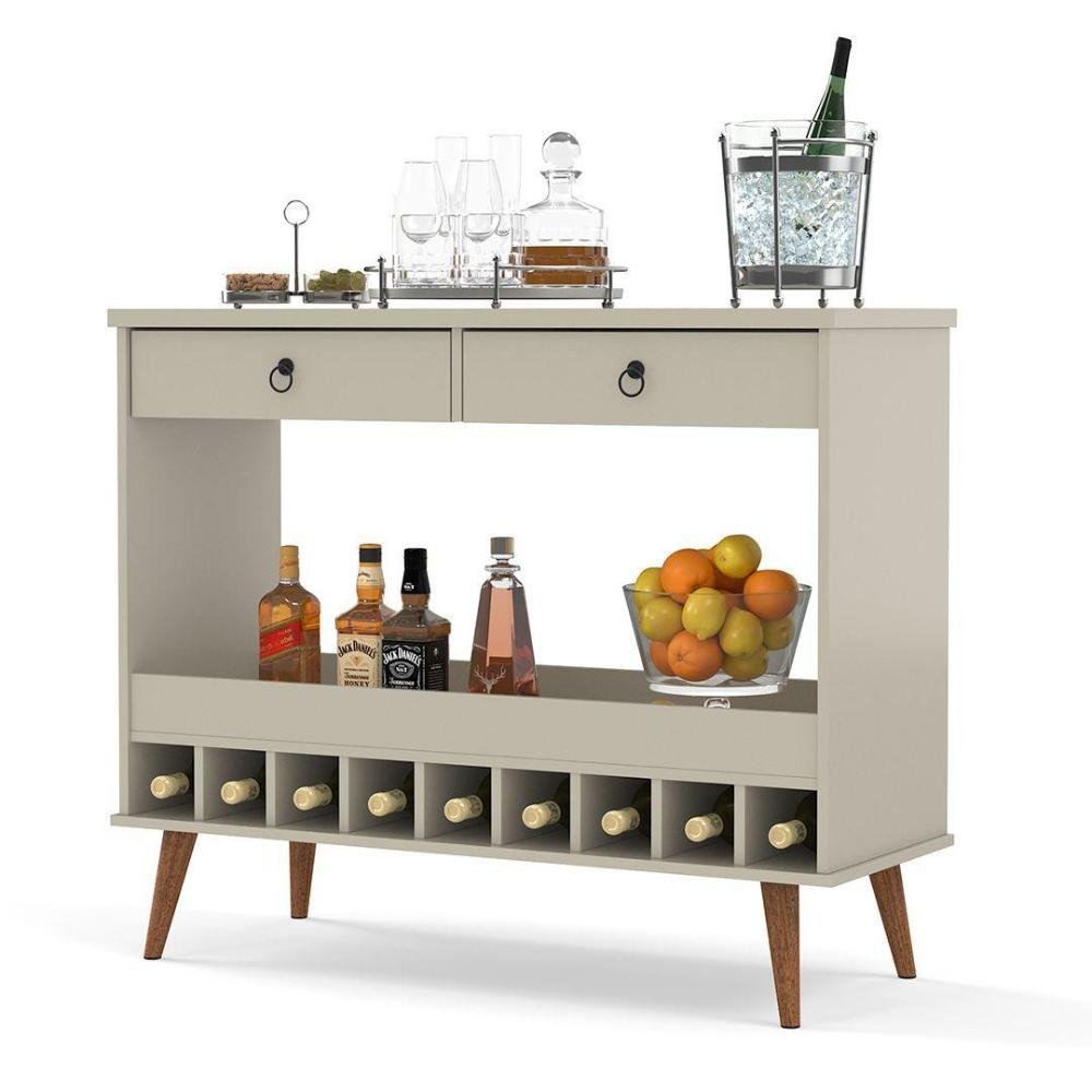 Bar Aparador Adega Divisória de Ambiente Com 2 Gavetas Off White ...