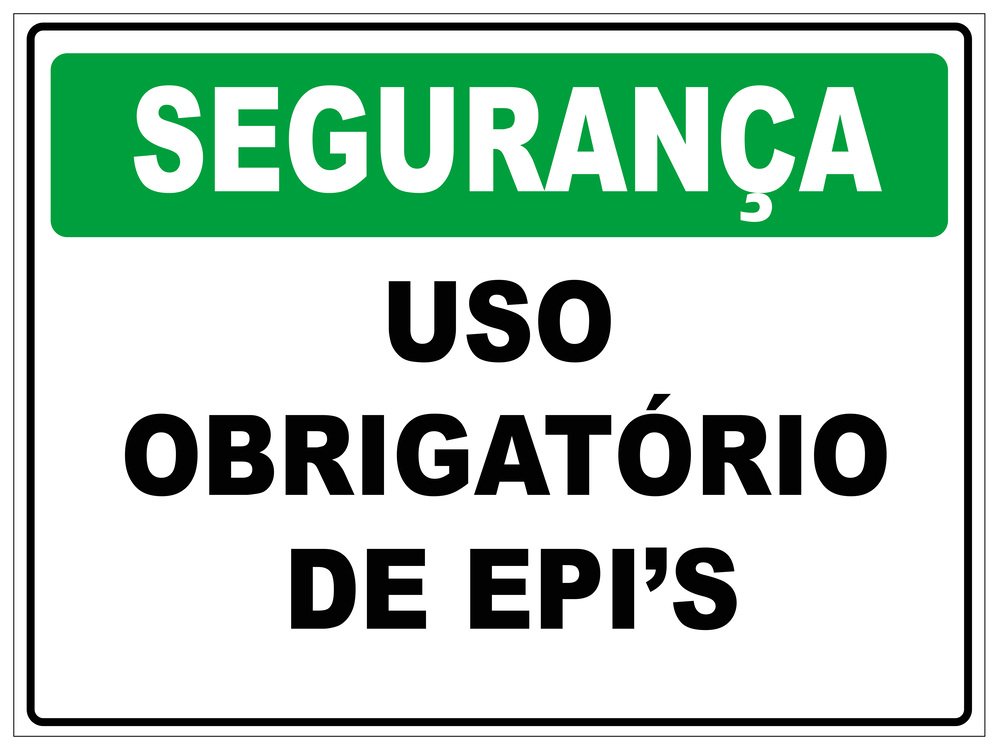 Placas Epi Uso Obrigatório Segurança Sinalização Modelo 2 20x30cm ...