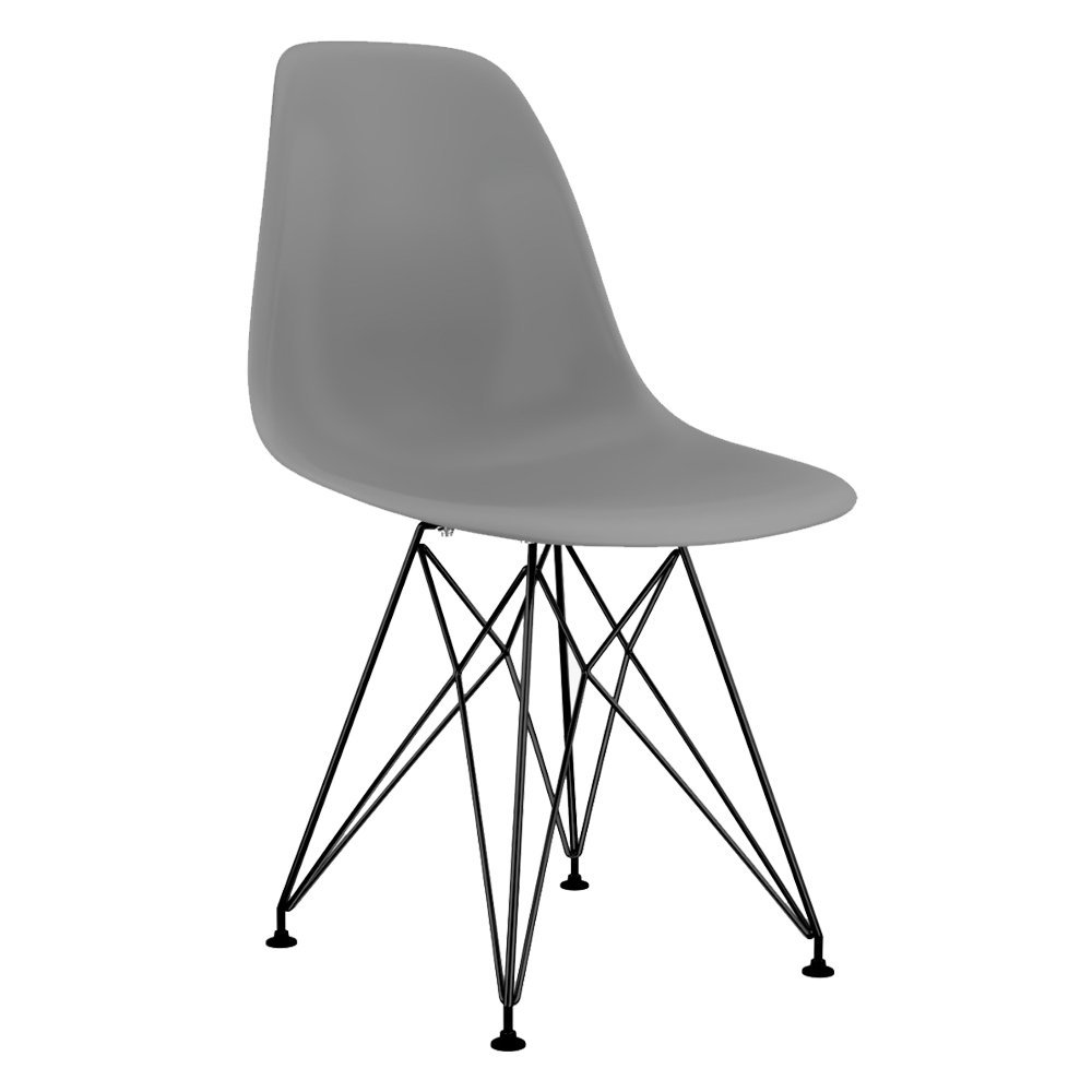Cadeira Eames Pp Cinza Eiffel Base Preta | MadeiraMadeira