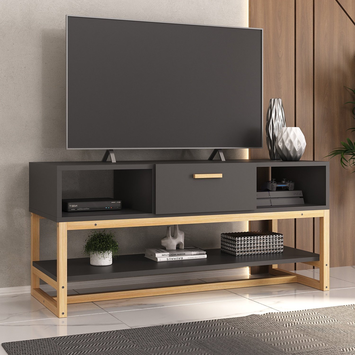 Rack Para TV até 50 Polegadas 1 Gaveta Nature | MadeiraMadeira