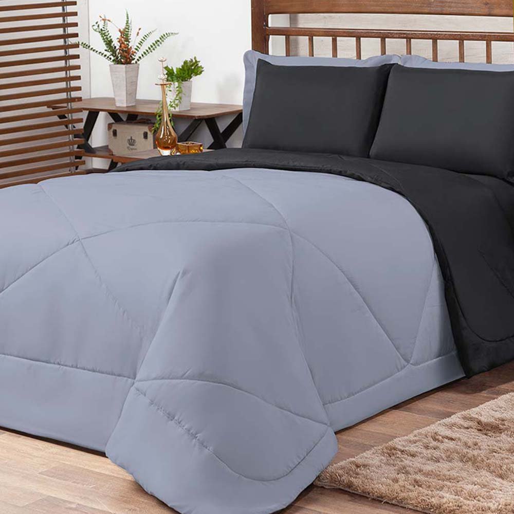 Edredom Casal Padrão 03 Peças Margarida Dupla Face Matelado ...