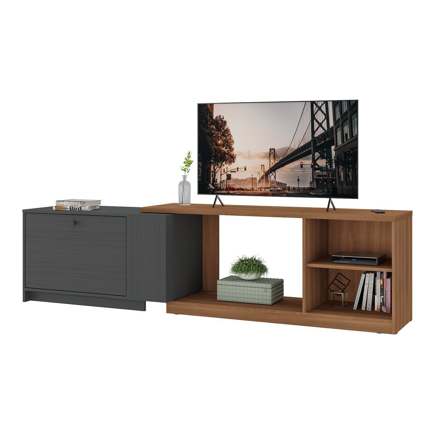 Rack Extensível para TV até 55 Polegadas 1 Porta 3 Nichos Yescasa ...