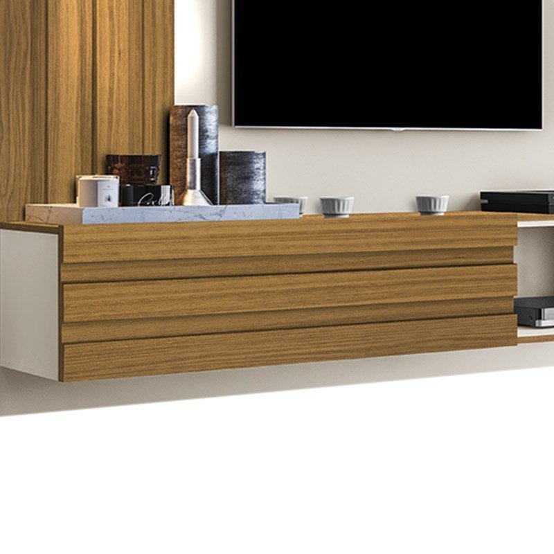 Painel Home para TV São Paulo Carvalho/Off White - PR Móveis ...