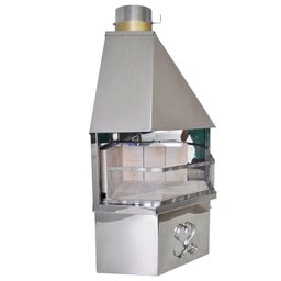 Lareira de Canto Celine Aço Inox Potenza | MadeiraMadeira