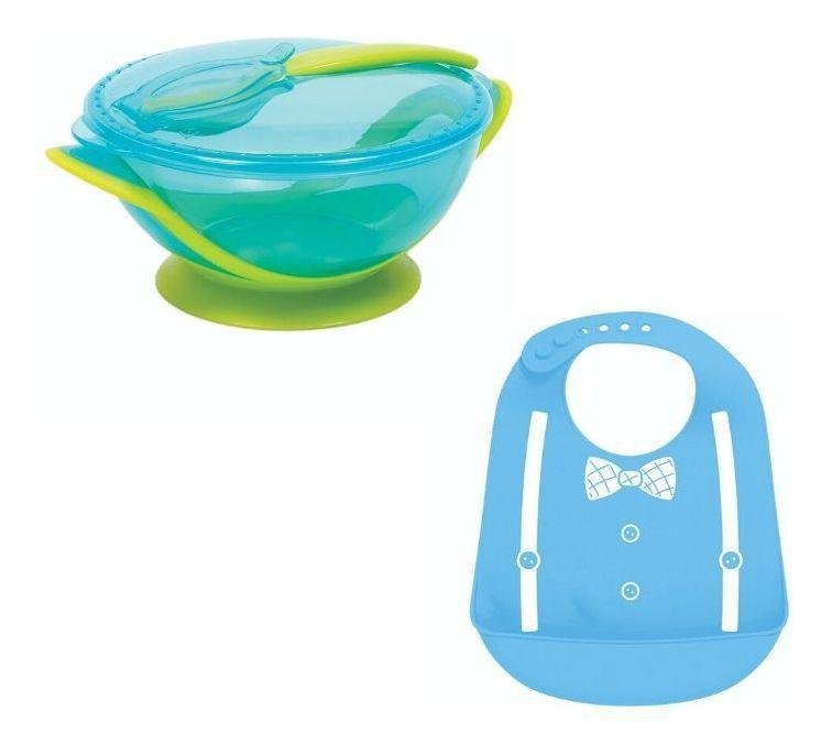 Babador com Cata Migalhas em Silicone Kit Refeição Bebê | MadeiraMadeira
