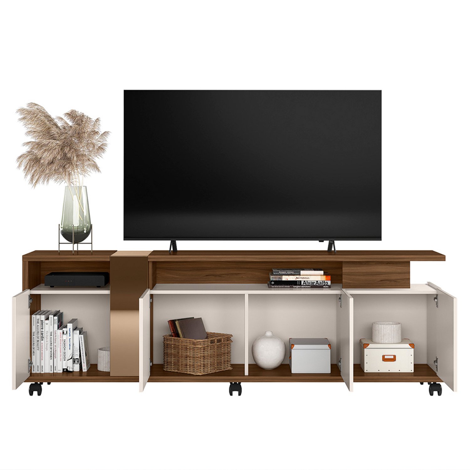 Rack para TV até 75 Polegadas com Espelho Reflecta Itapema Espresso ...