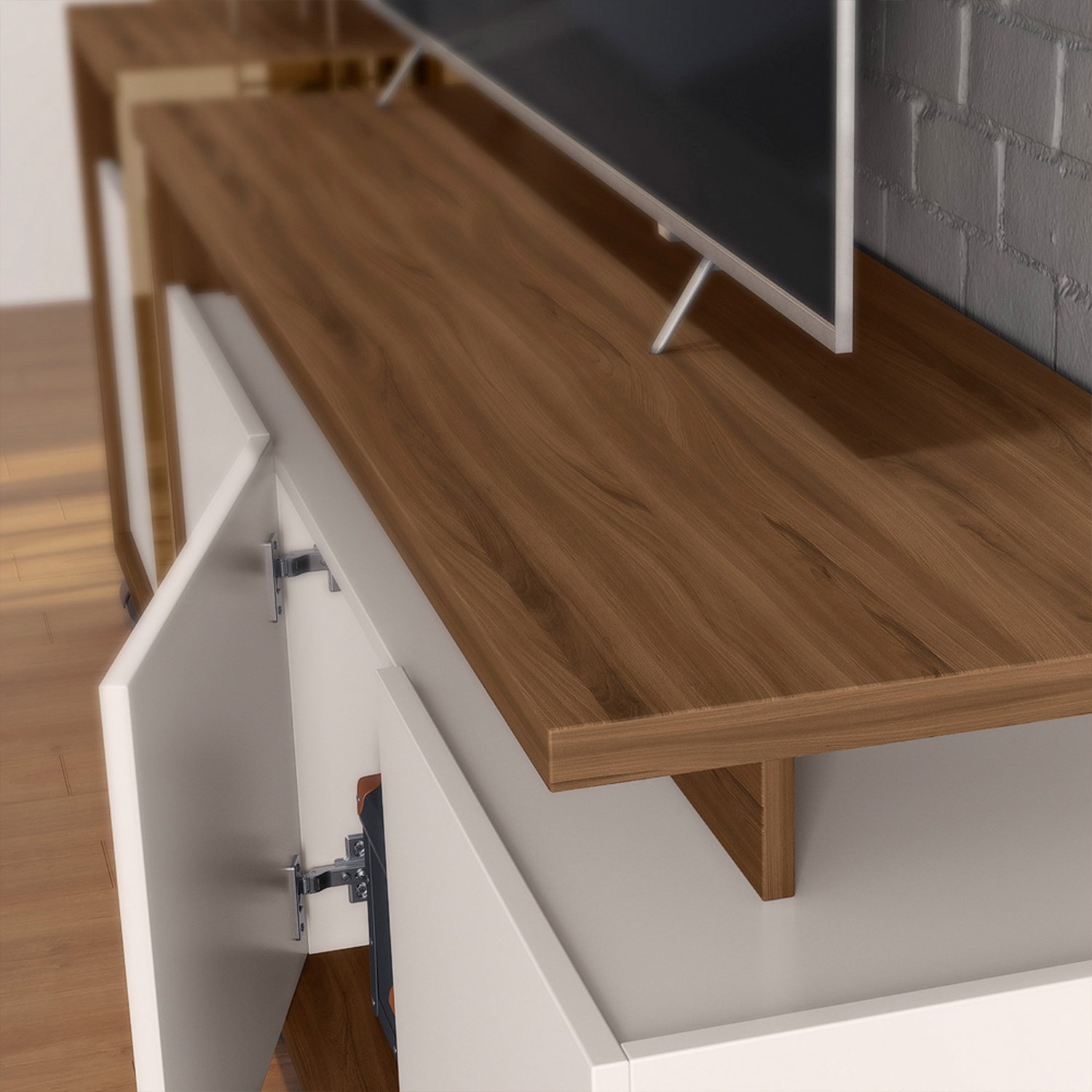 Rack para TV até 75 Polegadas com Espelho Reflecta Itapema Espresso ...