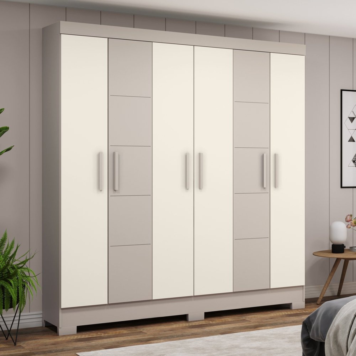 Guarda Roupas Casal 6 Portas 2 Gavetas B73 | MadeiraMadeira