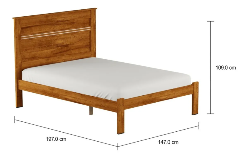 Cama de Casal Dallas Ii Quarto:Mel | MadeiraMadeira