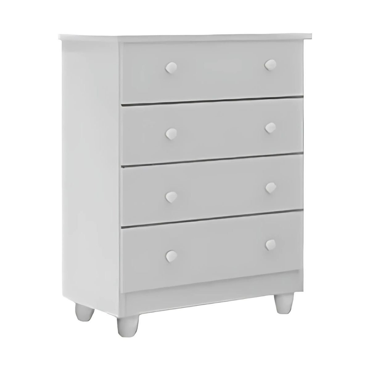 Cômoda Lara Compacta Moderna 4 Gavetas em Mdf Alta Qualidade:branco ...