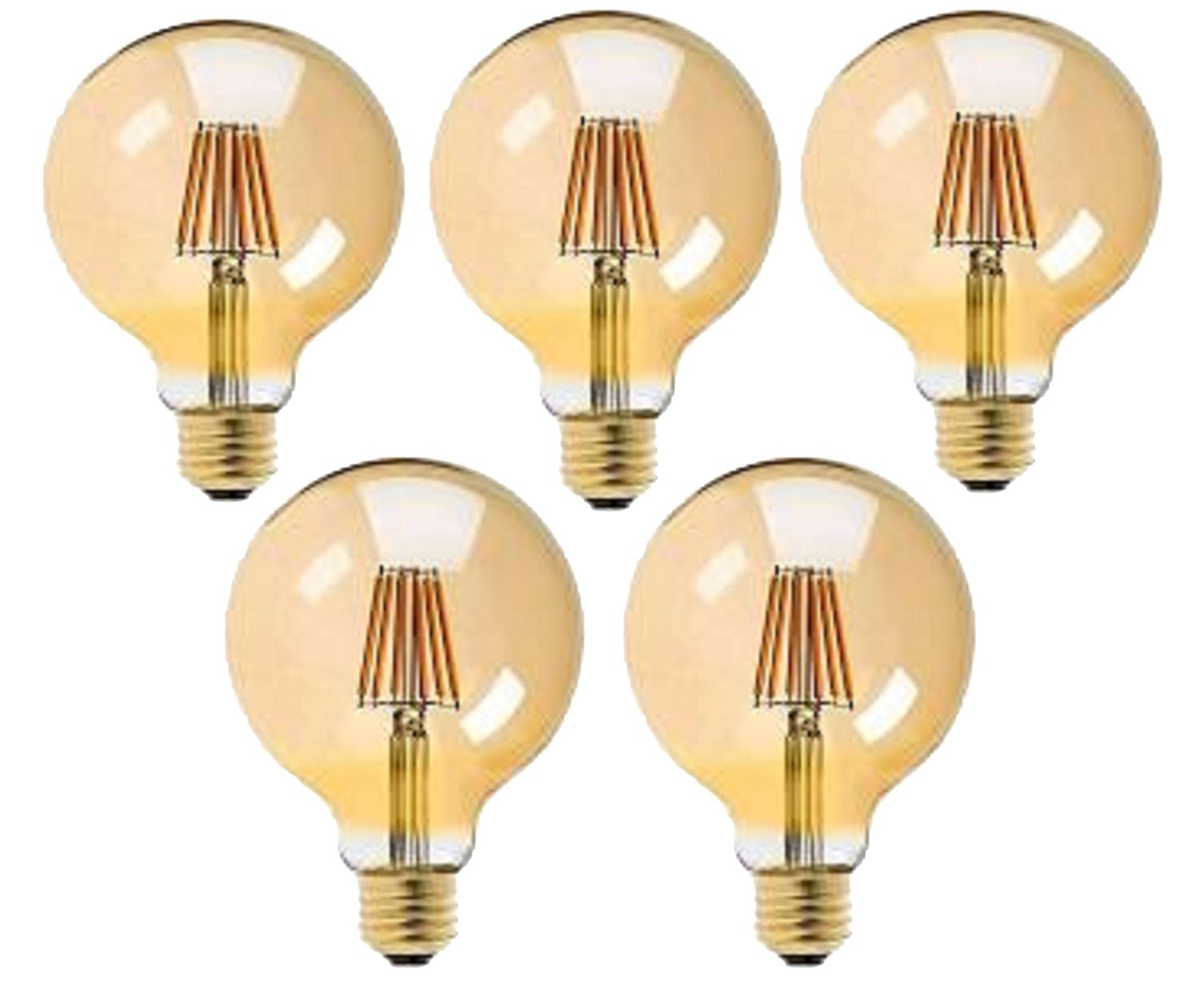 Lampada Decorativa de Filamento LED G80 Kit com 5 Unidades | MadeiraMadeira