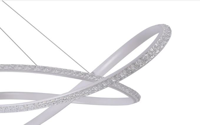 Lustre Pendente Led Nordecor Labra 47W 3000K Bivolt Cristal Branco ...