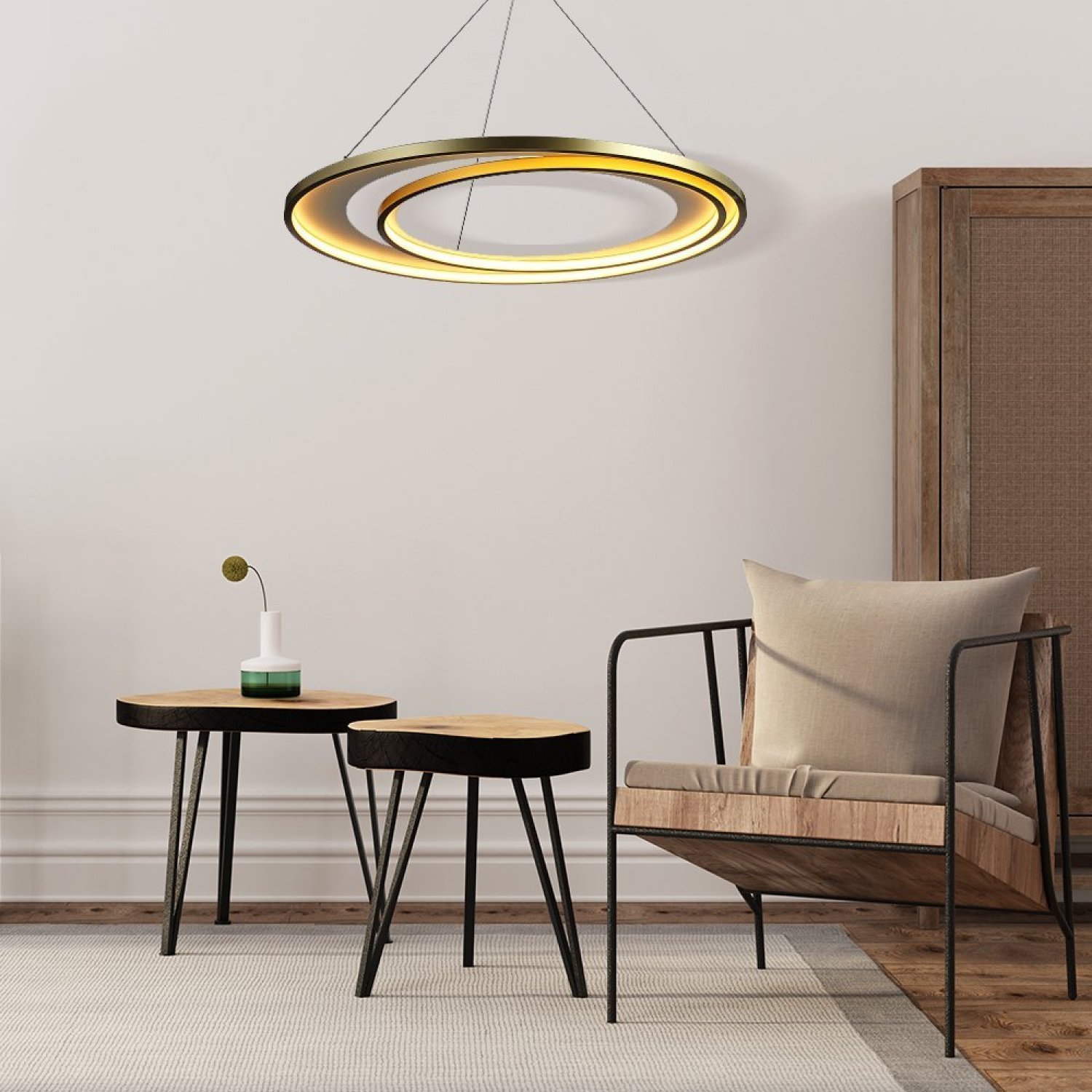 Pendente Loop 2,2cm 1X76W 3000K 2280Lm Led | MadeiraMadeira