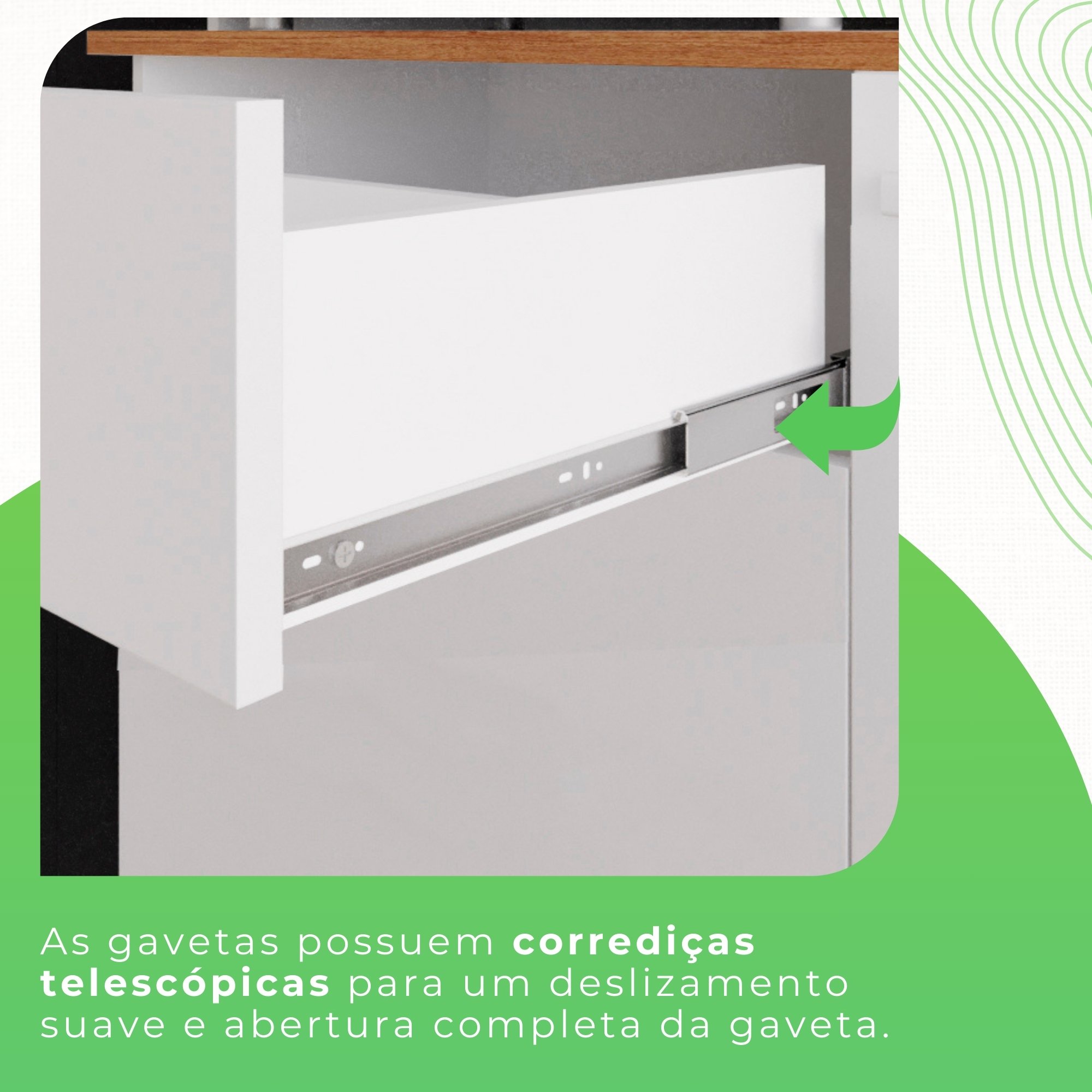 Armário de Cozinha 3 Portas 1 Gaveta Lia | MadeiraMadeira