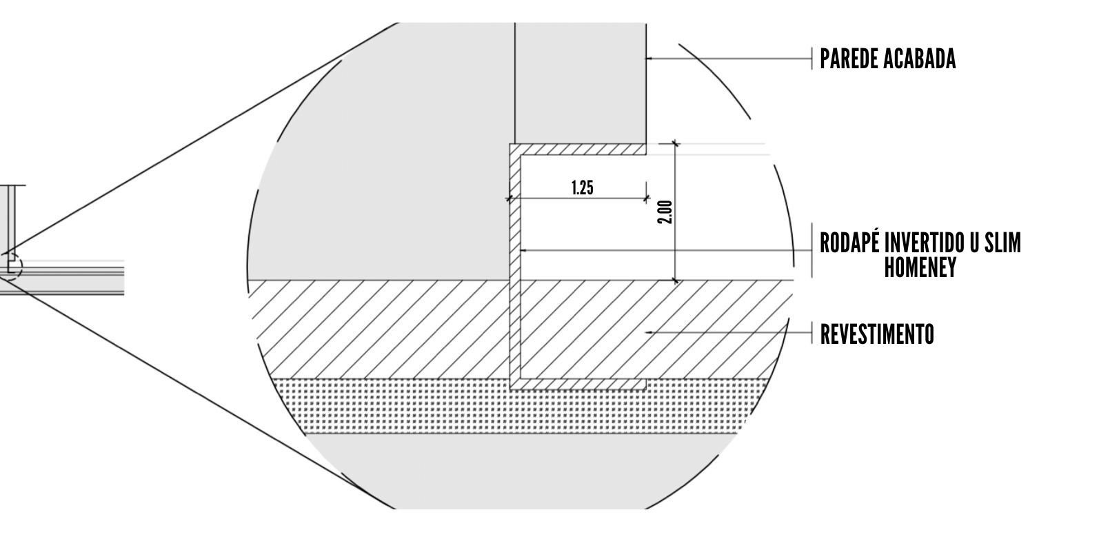 Rodapé Invertido U Slim 25mmx12.5mm - Homeney - Alumínio - 3m ...