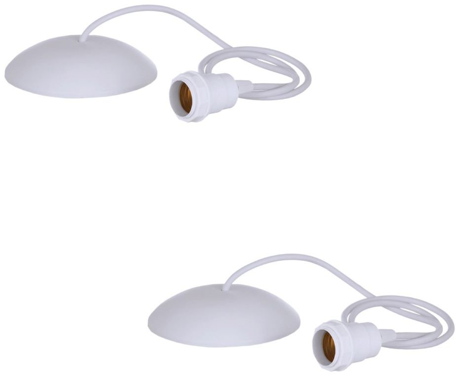 Kit 02 Pendente c/ Soquete Fio e Canopla Branco Atelier Luz Pendente ...