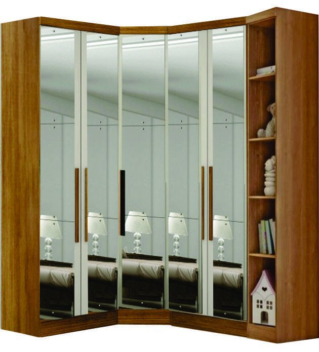 Modulado Closet Completo Espelhado 5 Portas 6 Gavetas - Rizon-Cumaru ...