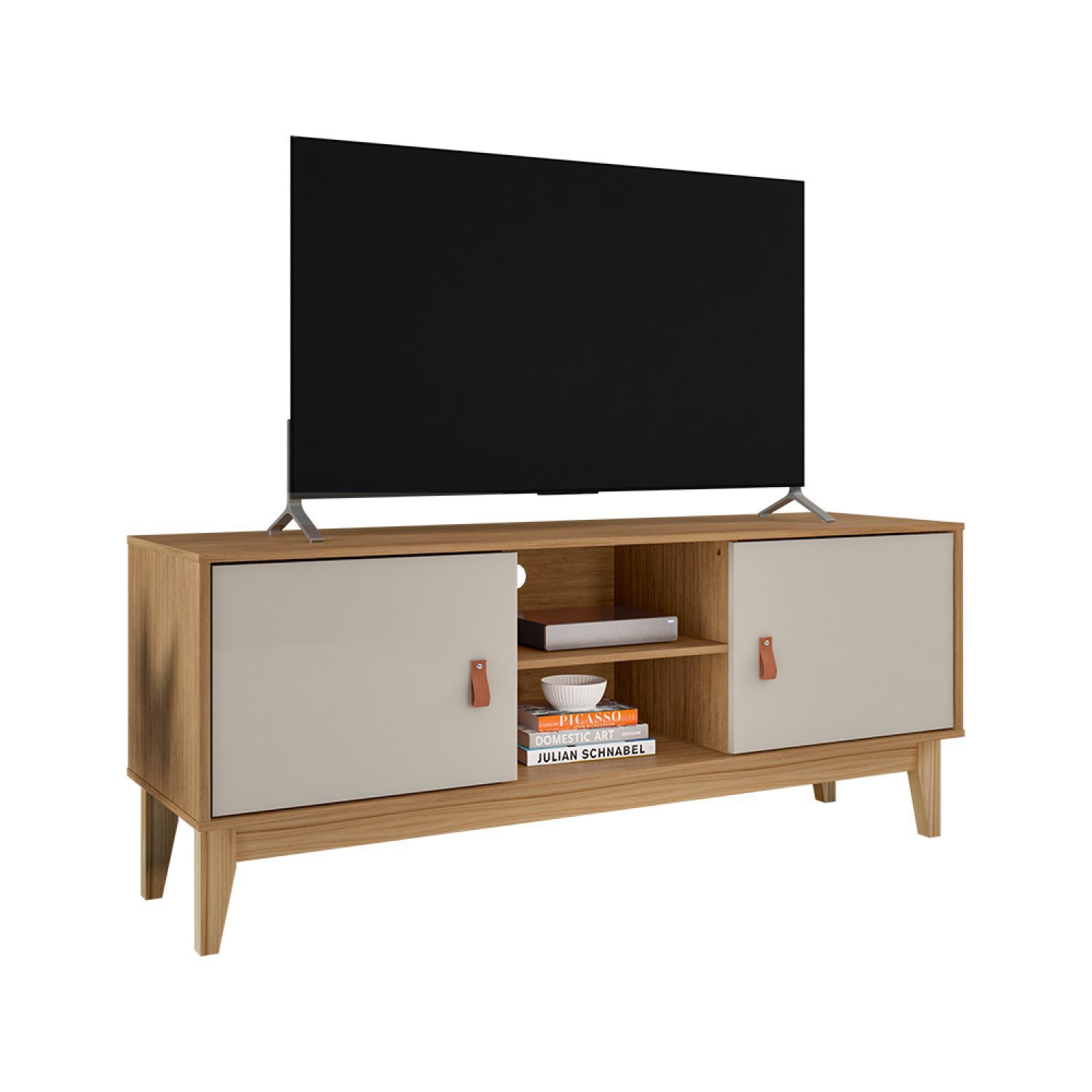 Rack para TV até 60 Polegadas 135cm 2 Portas Safira Plus | MadeiraMadeira