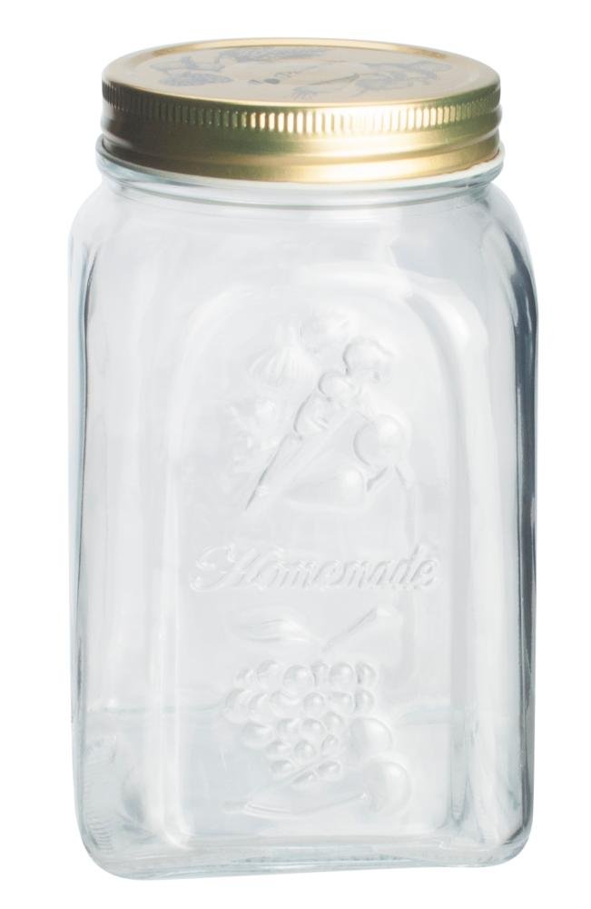 Porta mantimento Homemade em vidro com tampa em metal 1L D10xA17 ...