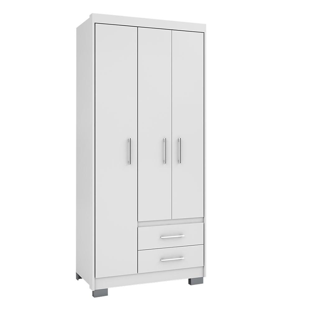 Guarda-Roupa Pequeno 3 Portas Branco Primacy Batrol | MadeiraMadeira