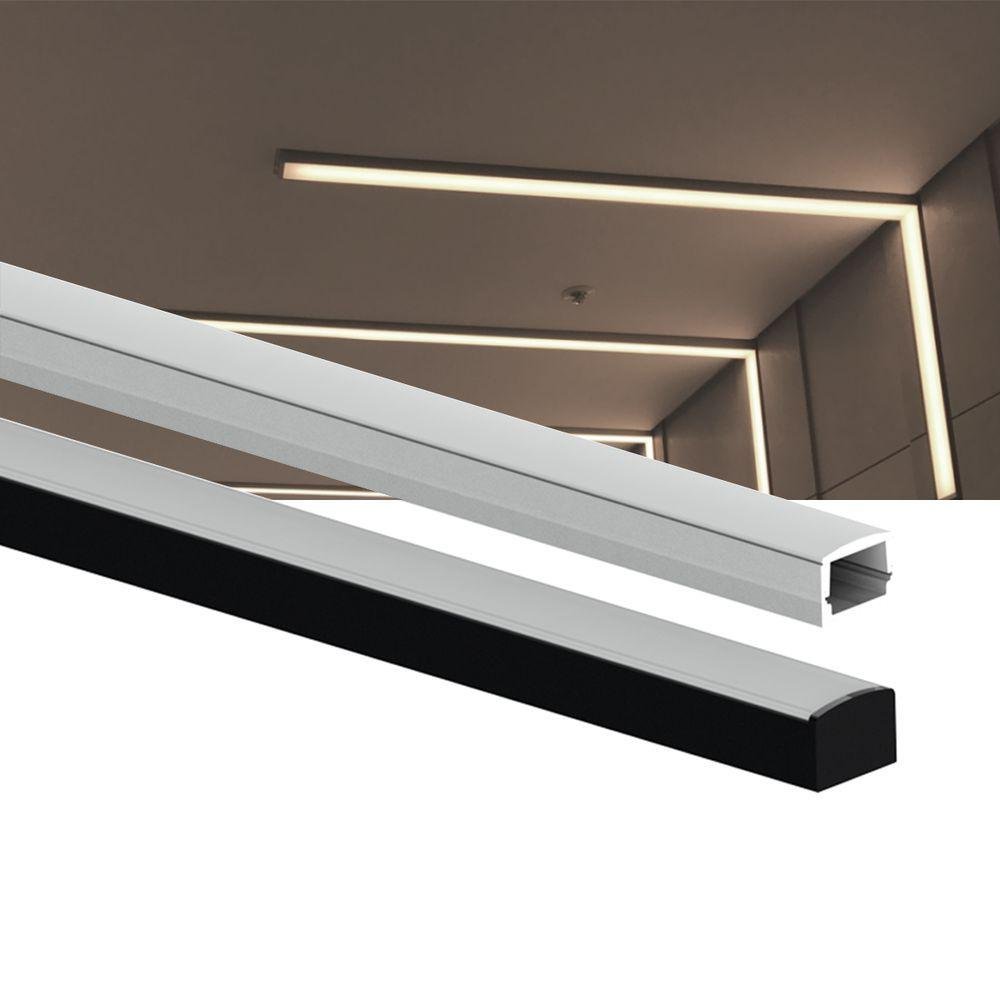 Perfil para Fita de Led Sobrepor Taschibra Sope Kit 3 Metros Preto ...