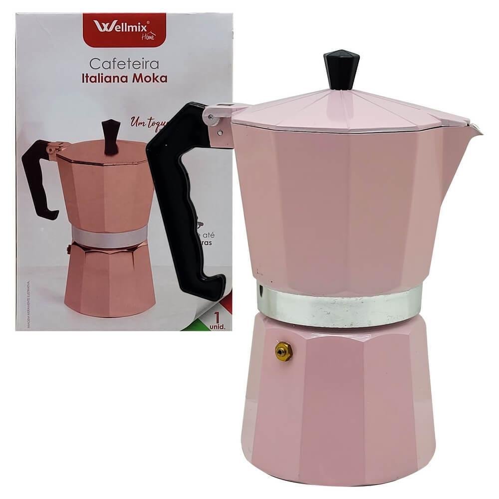 CAFETEIRA ITALIANA 9 XICARAS PREMIUM ROSA ITALIA CAFE MANUAL EXPRESSO ...