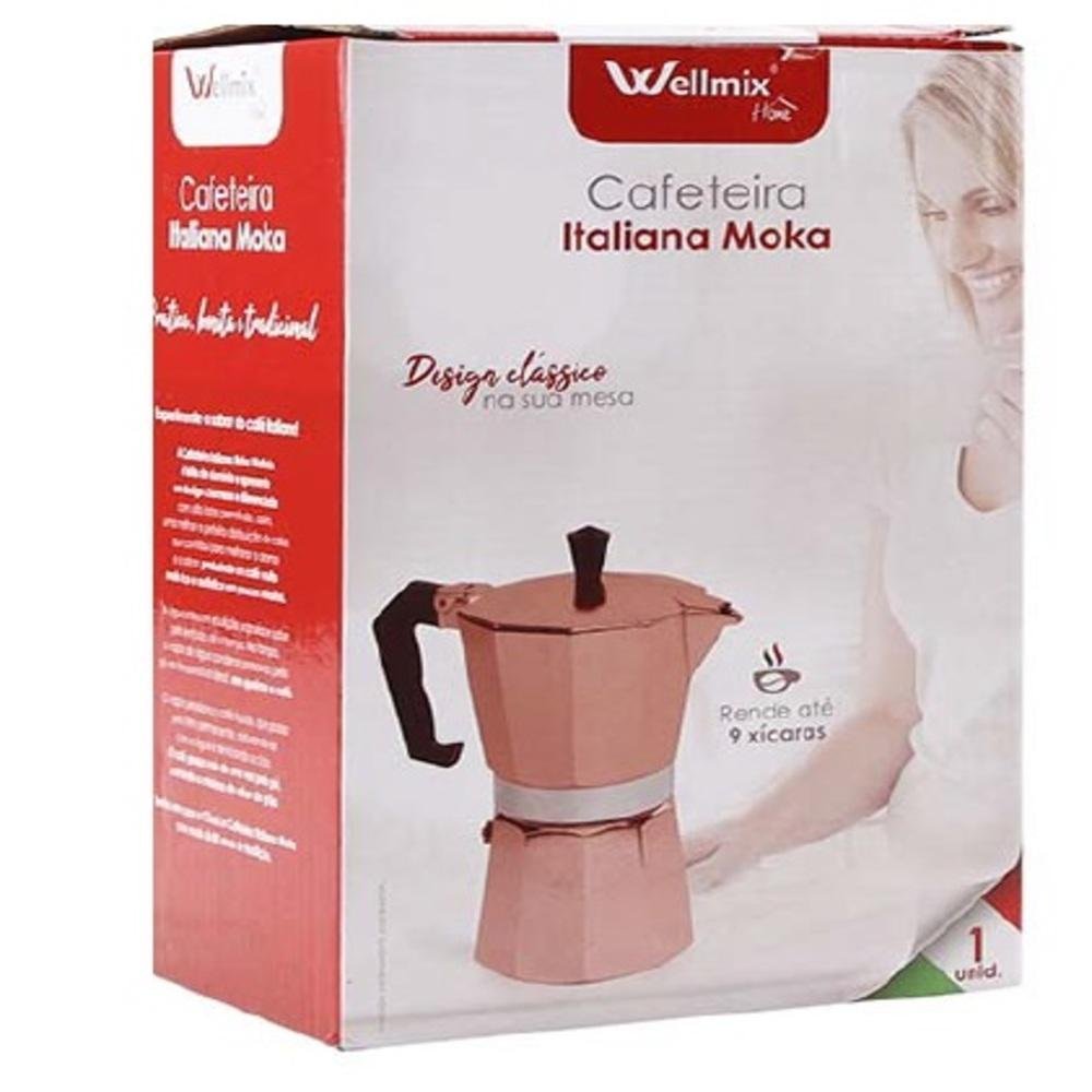 CAFETEIRA ITALIANA 9 XICARAS PREMIUM ROSA ITALIA CAFE MANUAL EXPRESSO ...