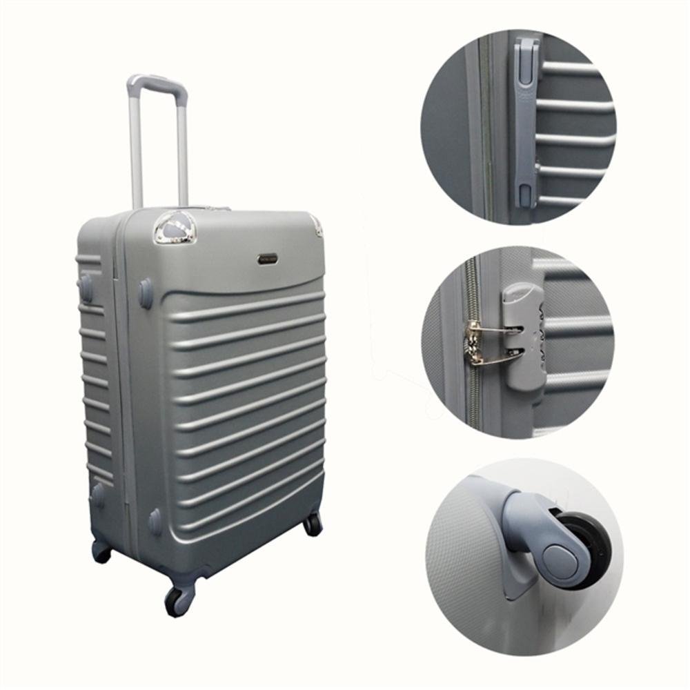KIT MALA DE VIAGEM ABS COM SEGREDO CADEADO E RODINHAS FIBRA RIGIDA GIRO ...