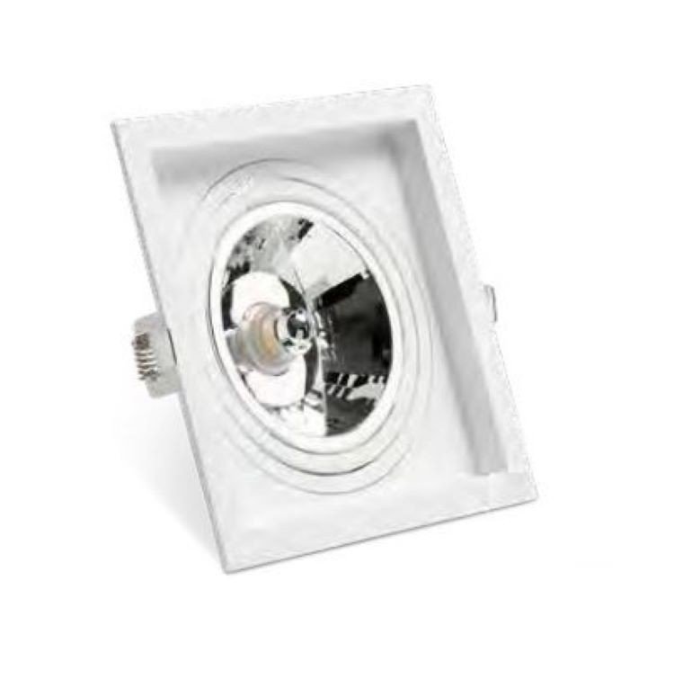 EMBUTIDO AR111 SIMPLES QUADRADO RECUADO CONECT BRANCO 17X17X3,5CM | MadeiraMadeira