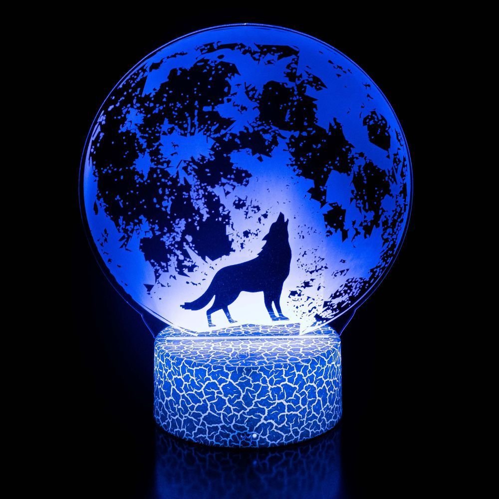 Luminária de Led - o Lobo e a Lua | MadeiraMadeira