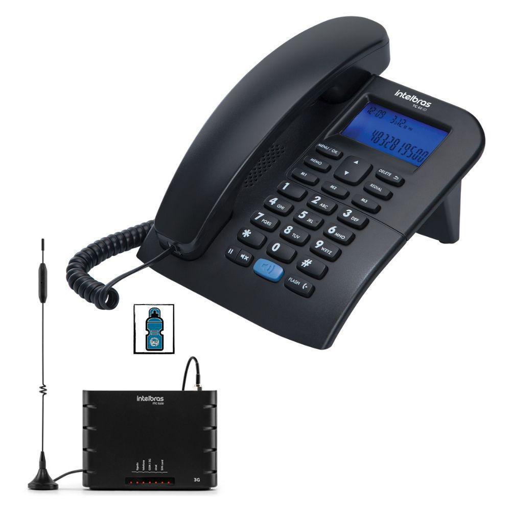 Aparelho Telefone Fixo Bina E Viva Voz Para Linha Celular 3G ...