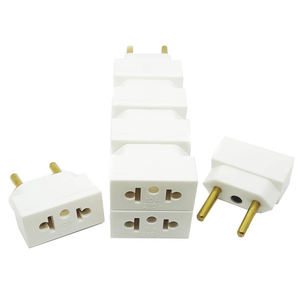 Kit 10 UN - Adaptador de Tomada Universal 10A - Branco | MadeiraMadeira