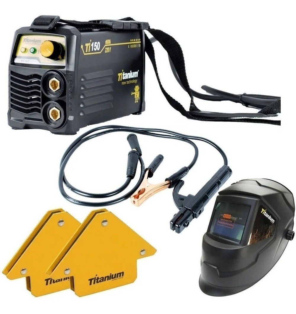 Inversora Solda Ti150 220v Titanium + Mascara + 2esq 12kg | MadeiraMadeira