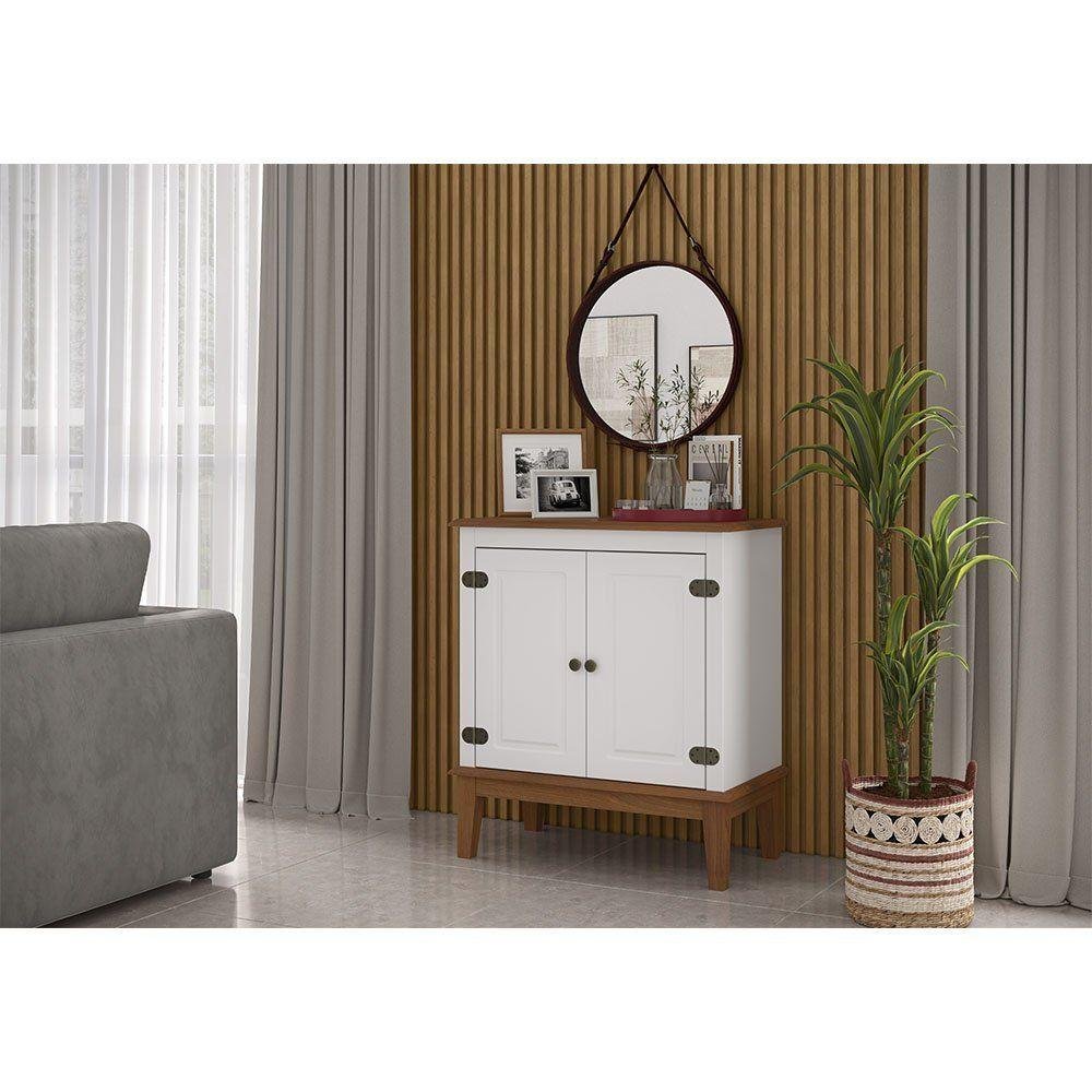 Balcão de Madeira Maciça 2 Portas - Branco Branco | MadeiraMadeira