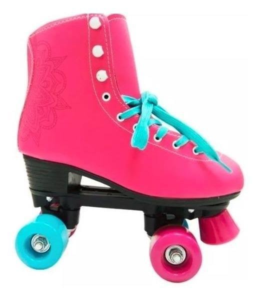 Patins Clássico 4 Rodas Rosa Fun 37/38 | MadeiraMadeira