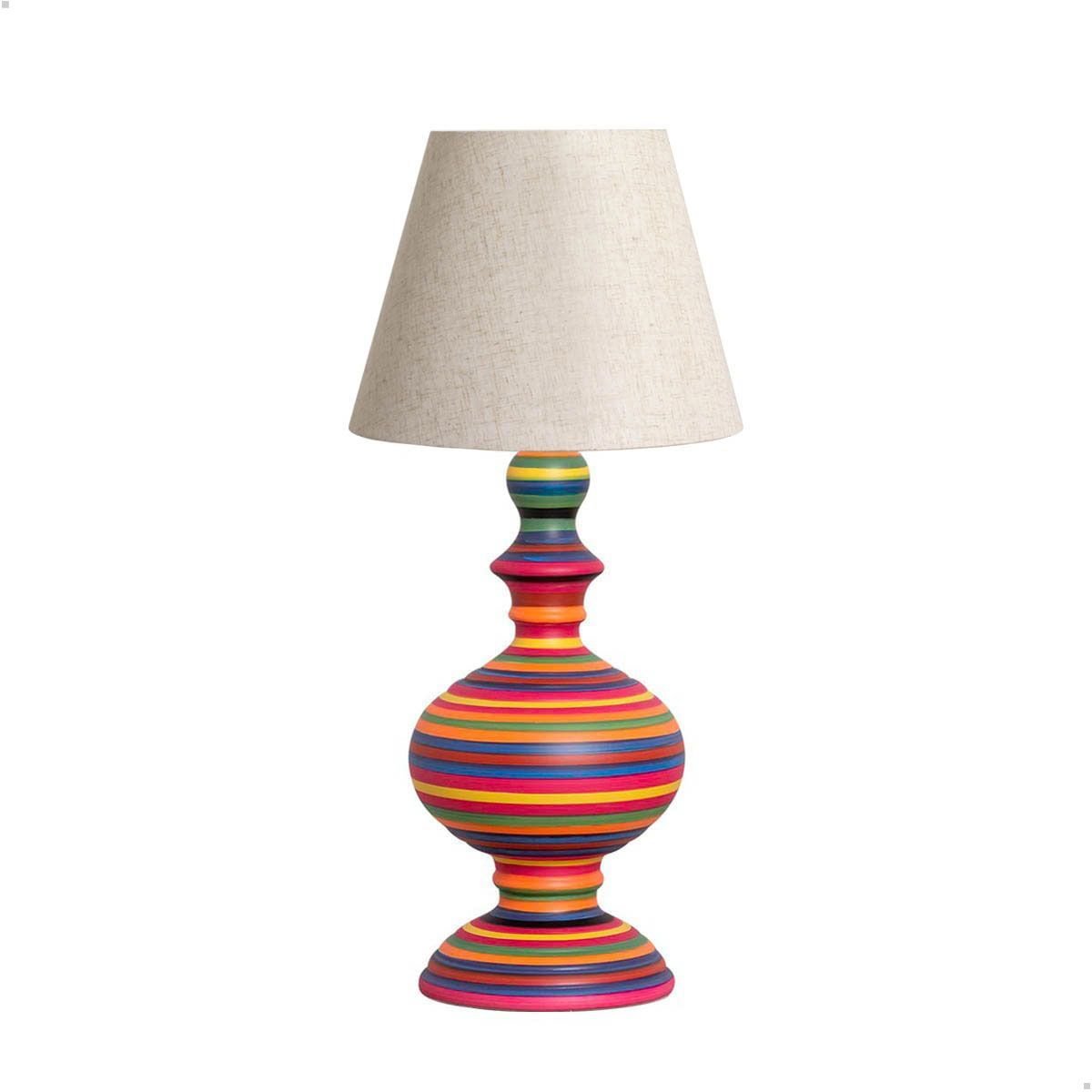 Abajur de Quarto Pequeno Colorido Imperial com Cúpula de Tecido ...