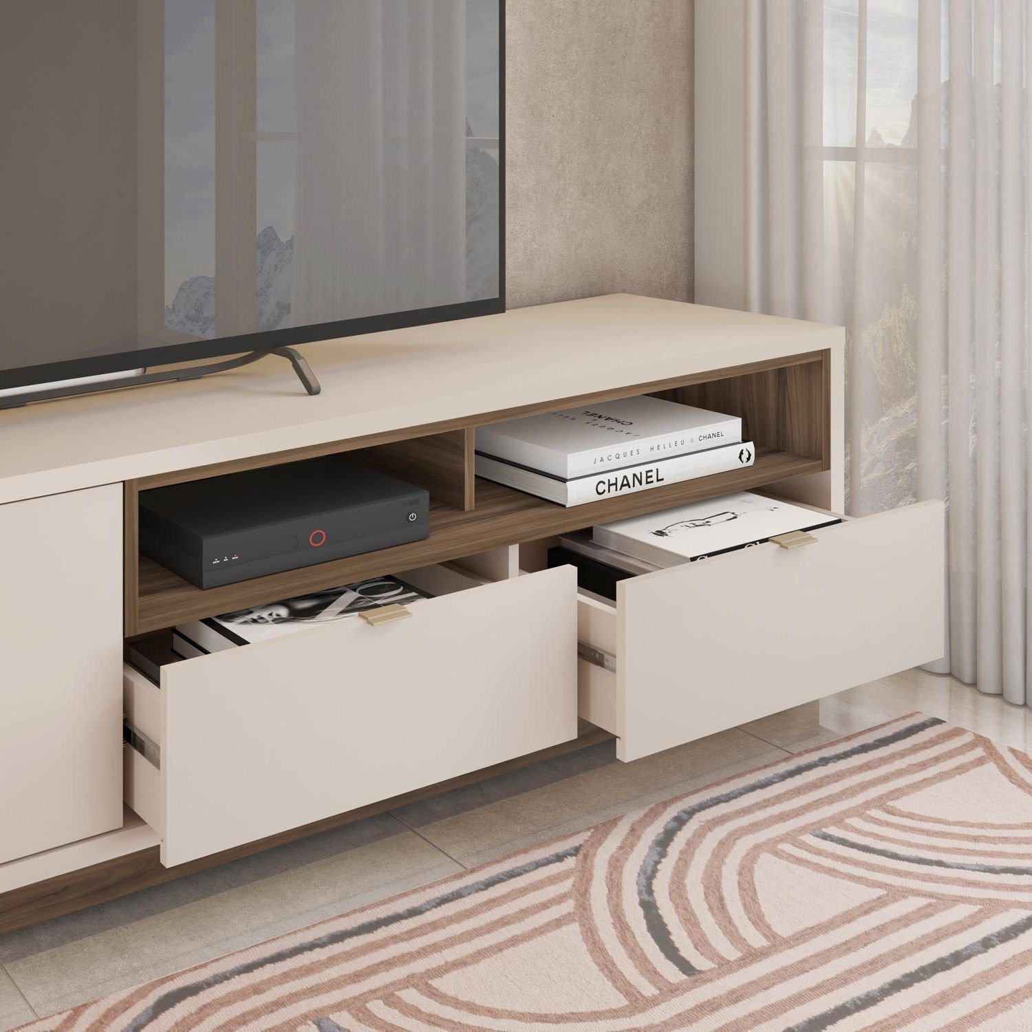 Rack Para TV 75 Polegadas com 2 Gavetas Viena | MadeiraMadeira